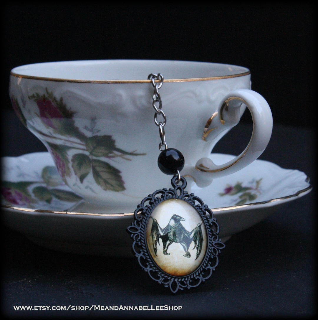 Black Bat Cameo Tea Ball Infuser | Curiosity | Victorian Gothic ...
