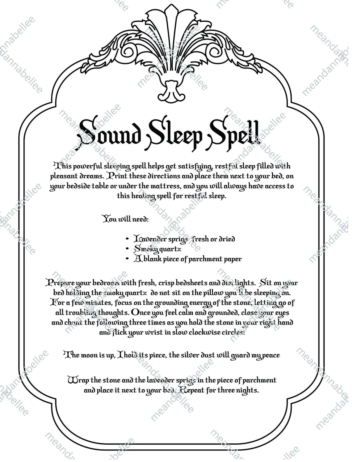 Sound Sleep Spell Image Witches' Dinner Party Sweet | Etsy
