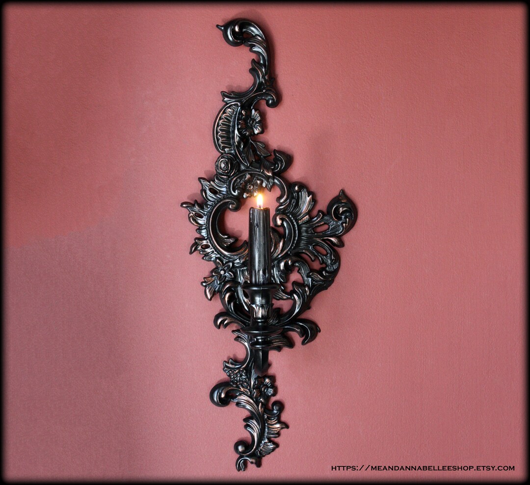 Gothic Candle Holder | Large Wall Sconce | Ornate Filigree Detailing ...