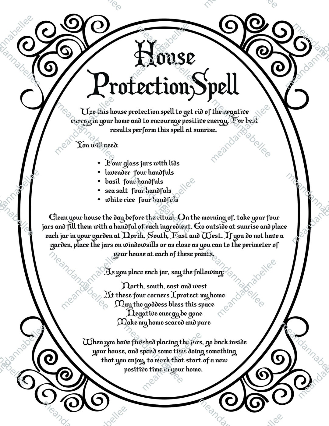 NEW Witches' House Protection Spell Image | Digital Clipart | Instant ...