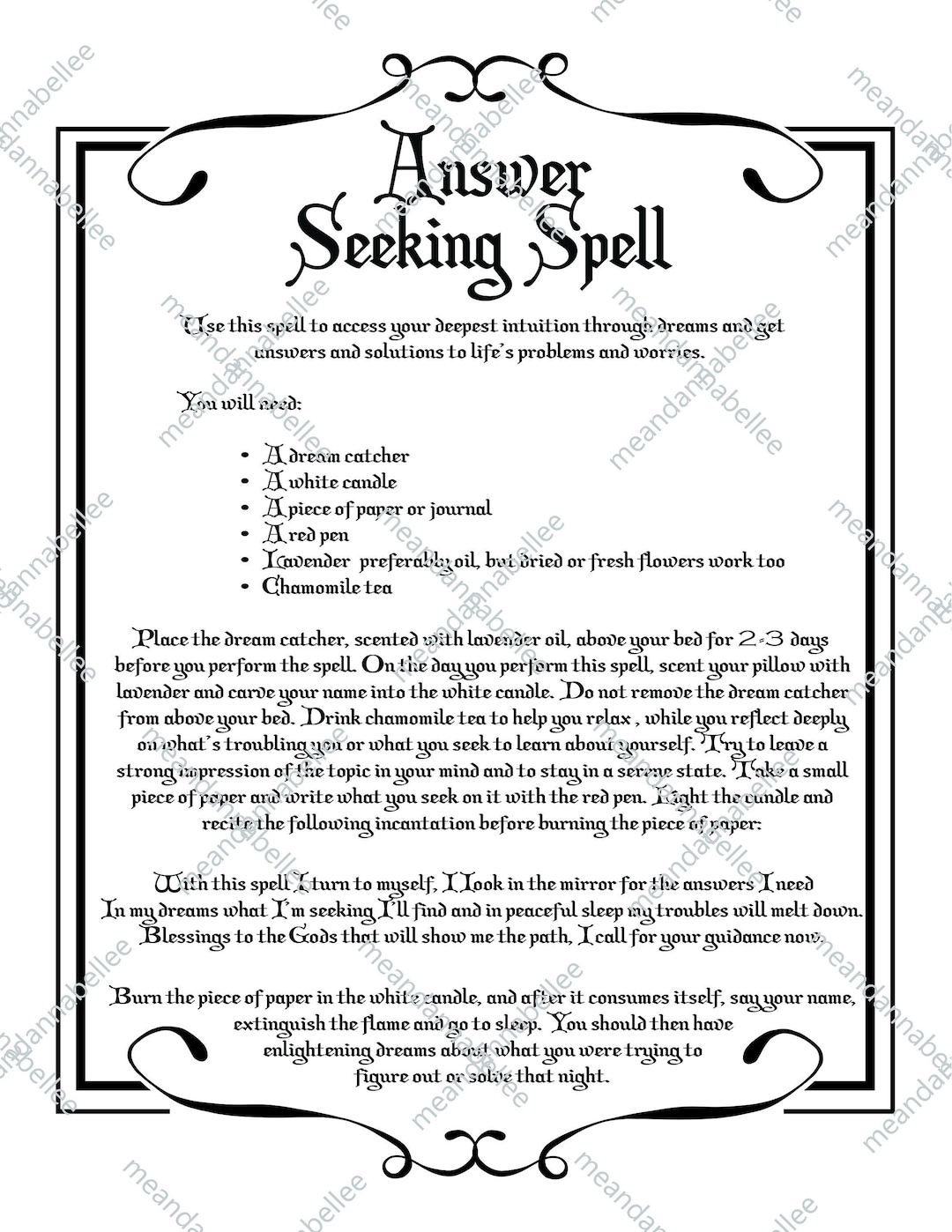 NEW Witches' Answer Seeking Spell Image | Digital Clipart | Instant ...