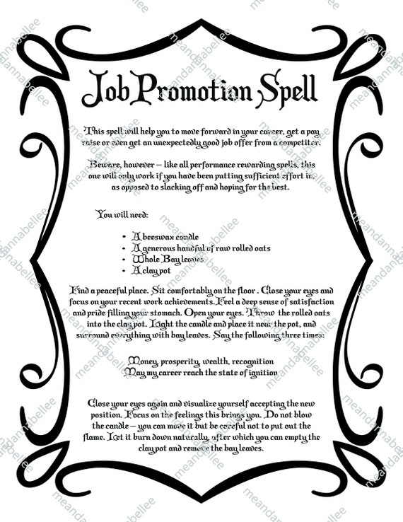 NEW Witches' Job Promotion Spell Image Digital Clipart - Etsy