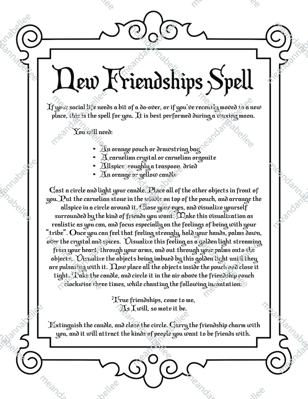 NEW Witches' Friendship Spell Image | Digital Clipart | Instant ...