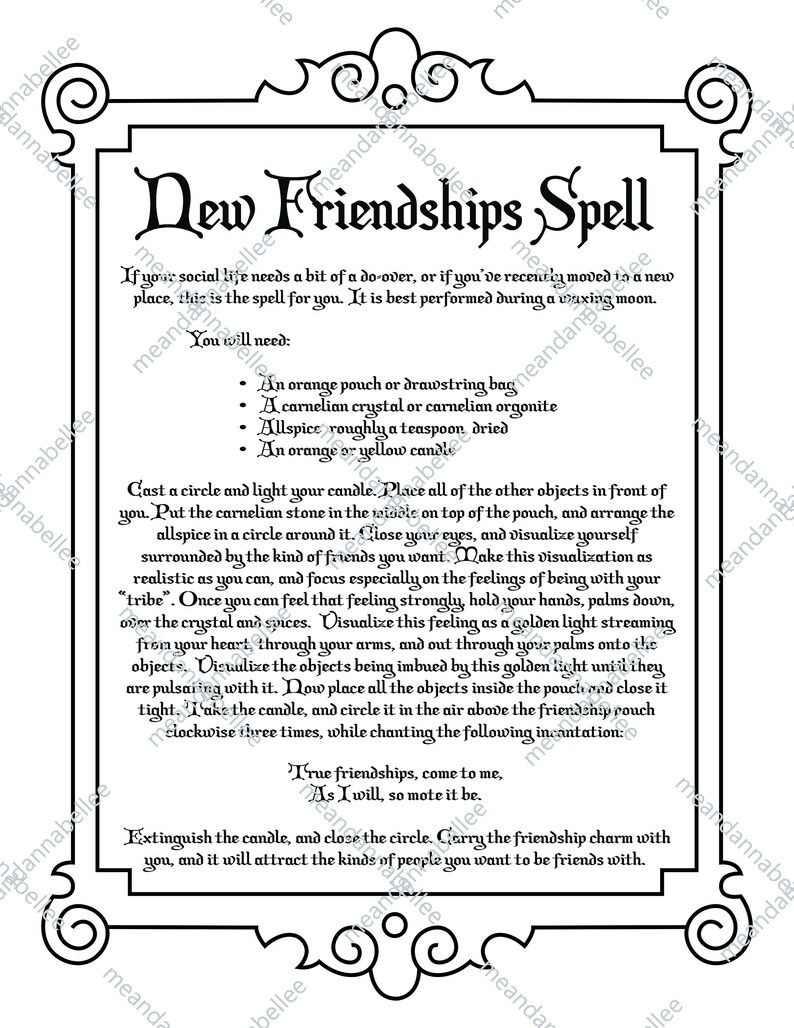 NEW Witches' Friendship Spell Image | Digital Clipart | Instant ...