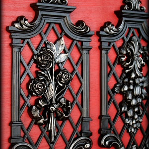 Victorian Gothic Wall Plaques Pair of Ornate Baroque Wall Hangings 4 ...