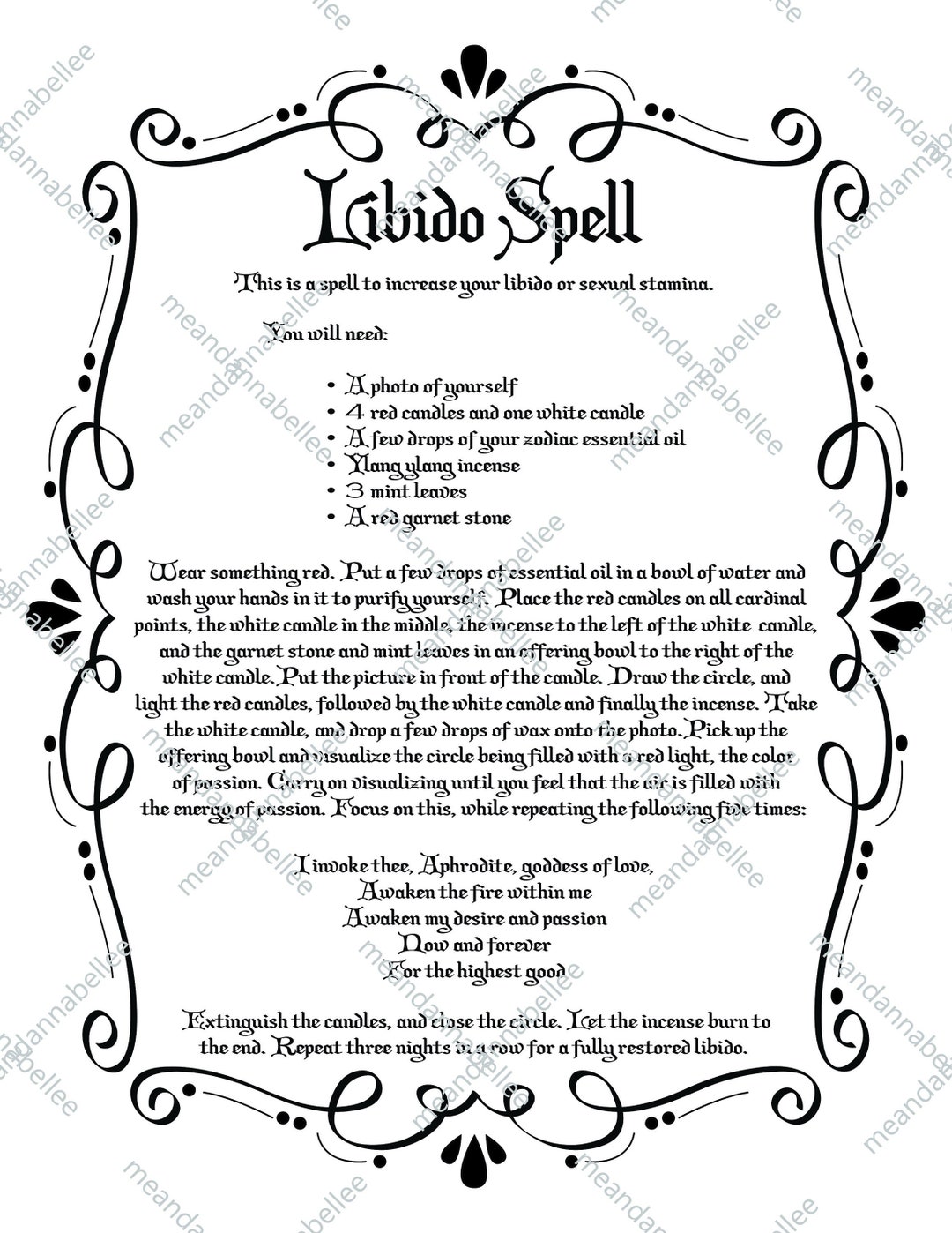NEW Witches' Increased Libido Spell Image | Digital Clipart | Instant ...