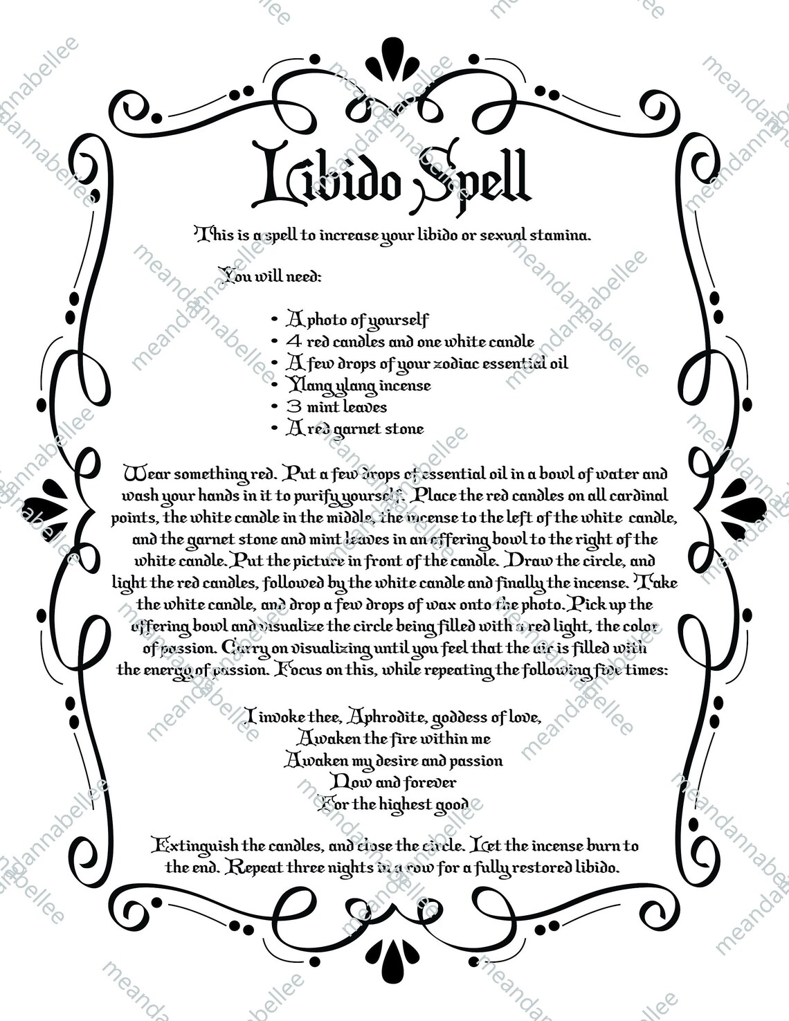 NEW Witches' Increased Libido Spell Image | Digital Clipart | Instant ...