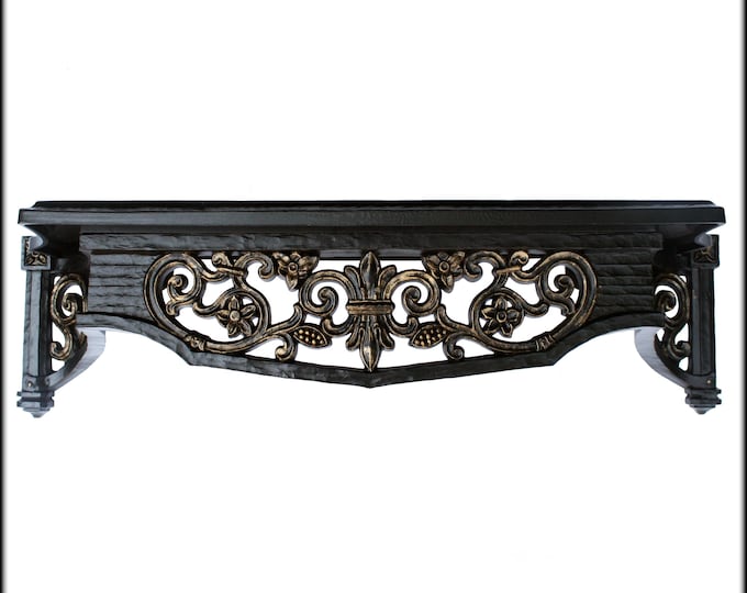 Victorian Gothic Wall Shelf | Large Baroque Floating Shelf | Vintage ...