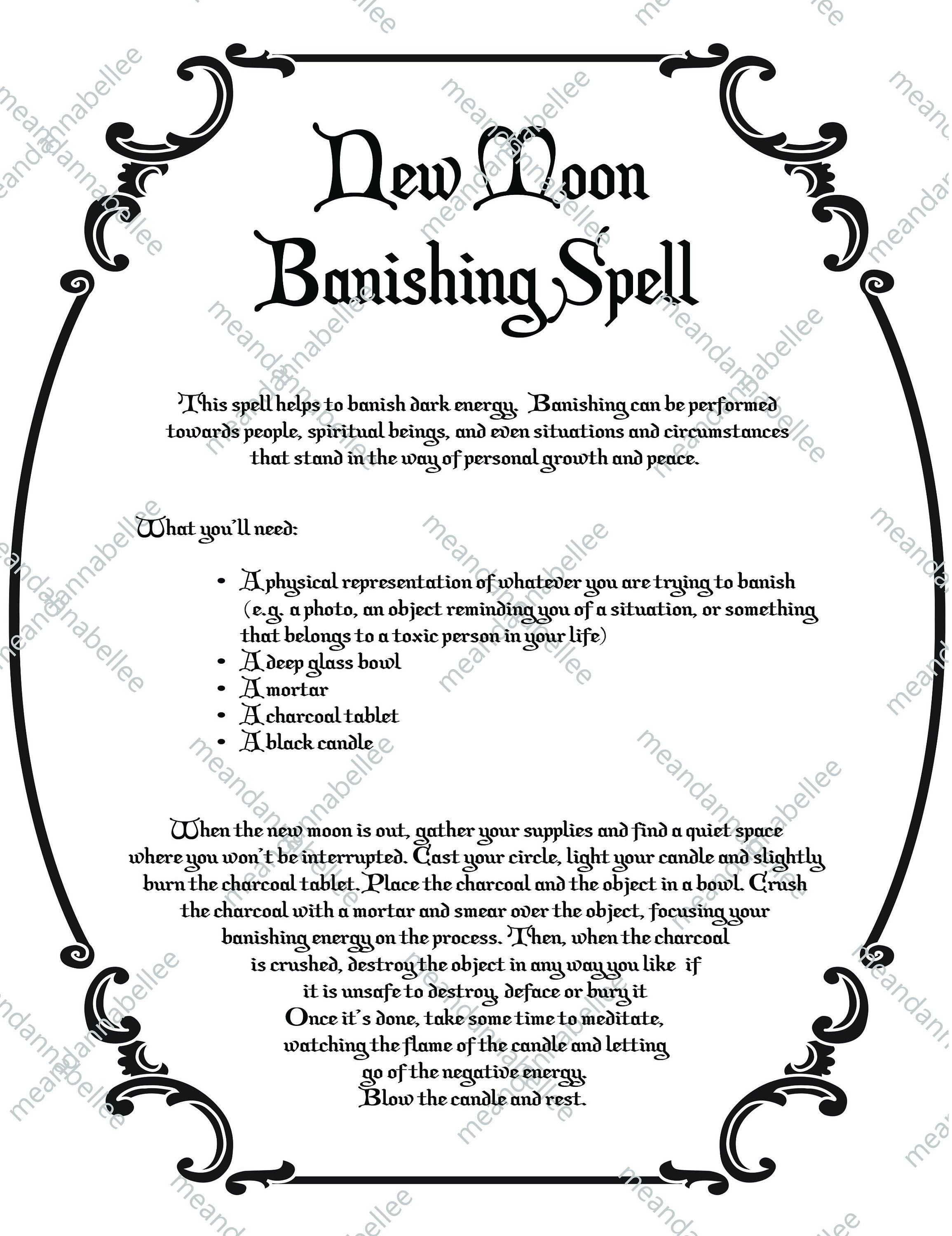 New Moon Banishing Spell Image Witches' Dinner Party | Etsy