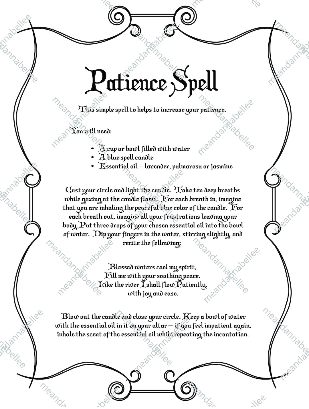 Patience Spell Image | Witches' Dinner Party | Digital Clipart ...