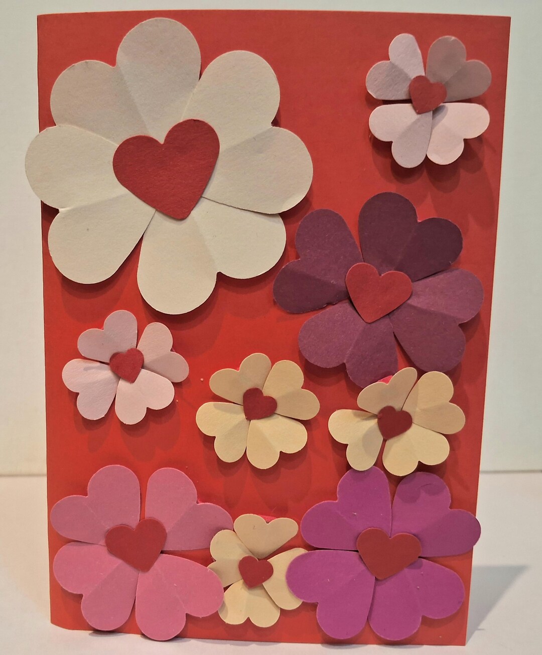 Flowers and Hearts A6 Card, Blank Inside for Your Message - Etsy