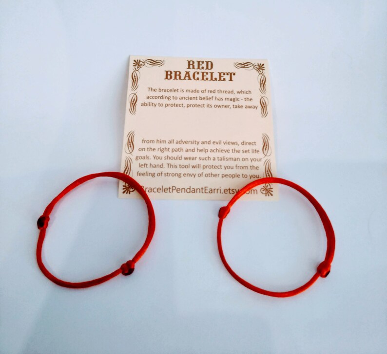 2 Red Bracelets Male and Female Bracelets Red String Good Luck Bracelet ...
