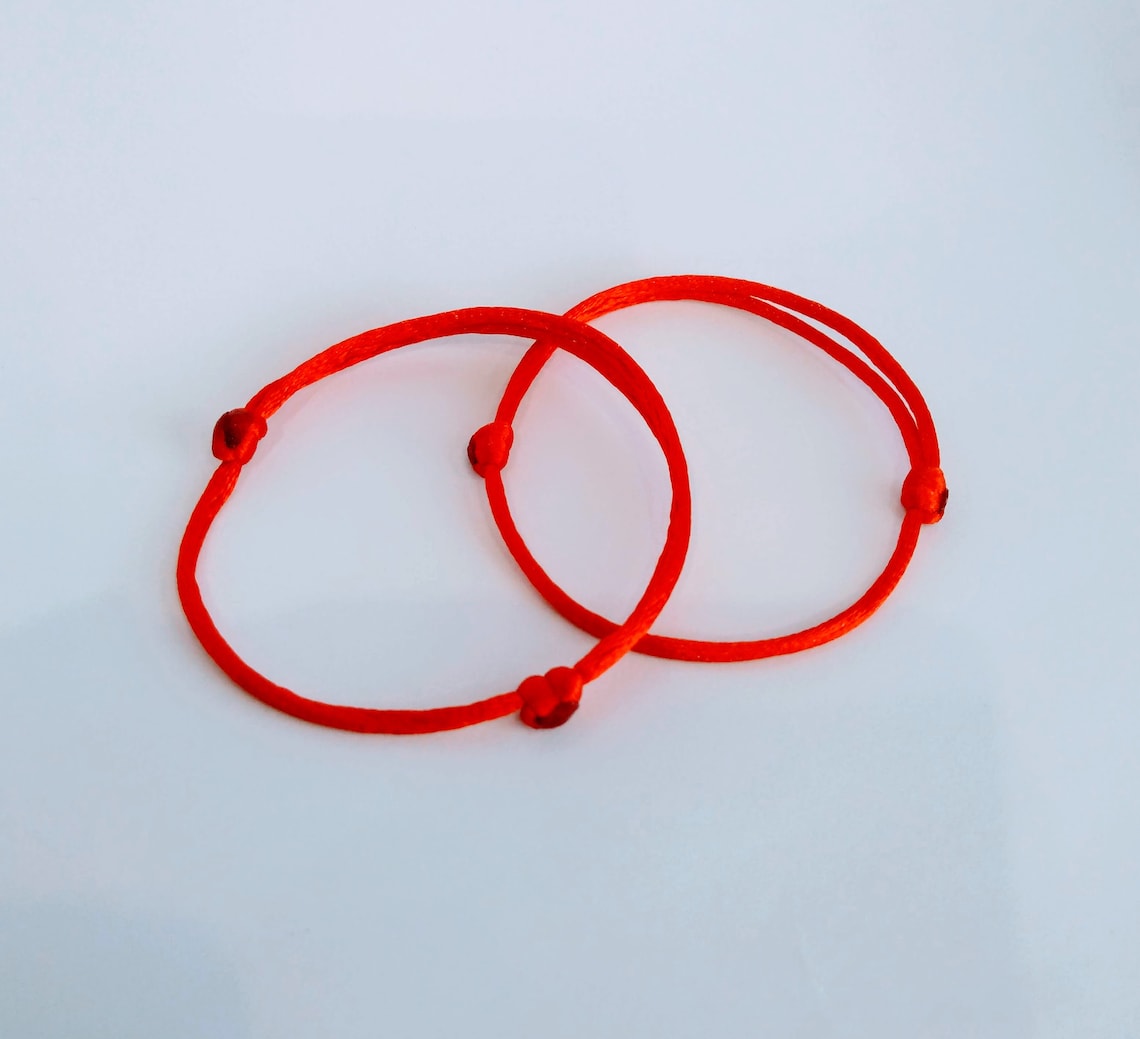 2 Red Bracelets Male and Female Bracelets Red String cord | Etsy