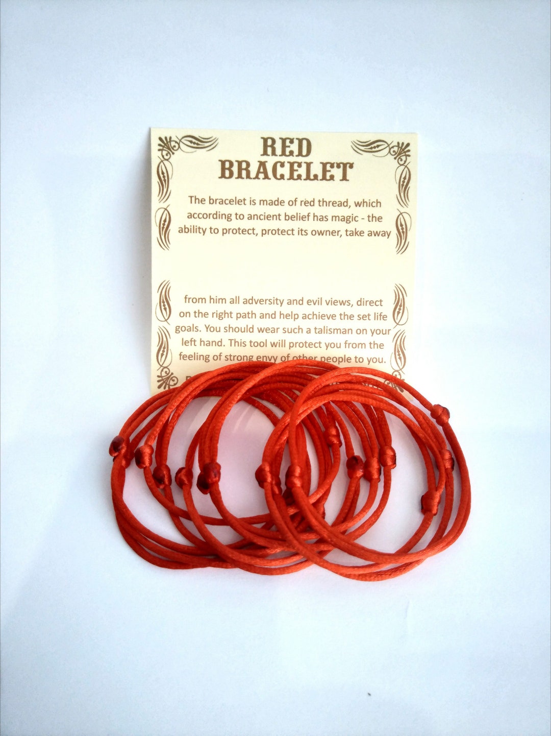 10 Red Threads Red Bracelets Kabbalah Hamsa Hand Silk Red String Red ...
