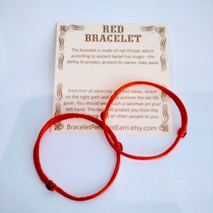 2 Red Bracelets Male and Female Bracelets Red String Good Luck Bracelet ...