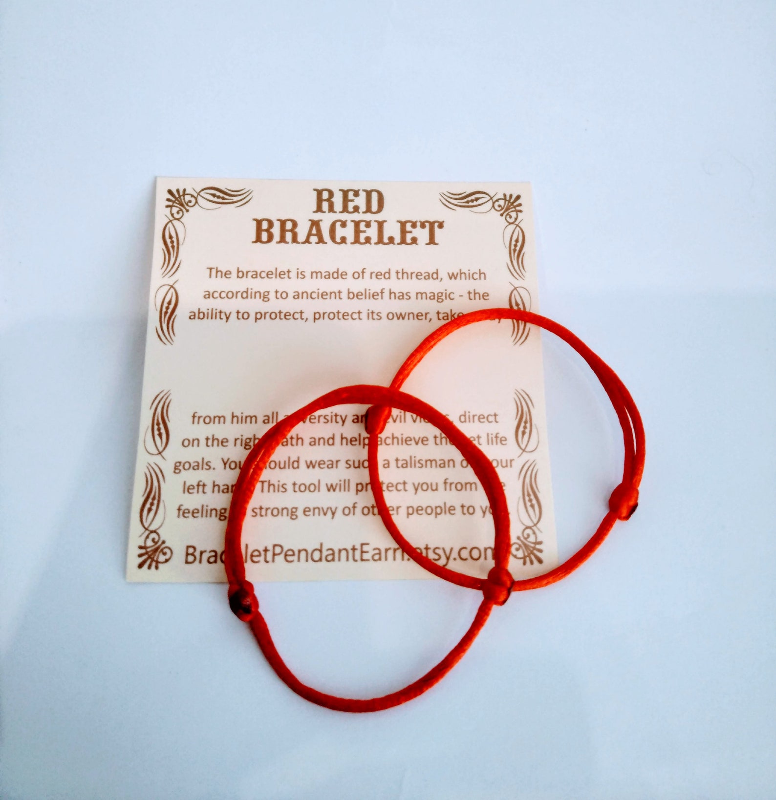 2 Red Bracelets Male and Female Bracelets Red String Good Luck Bracelet ...