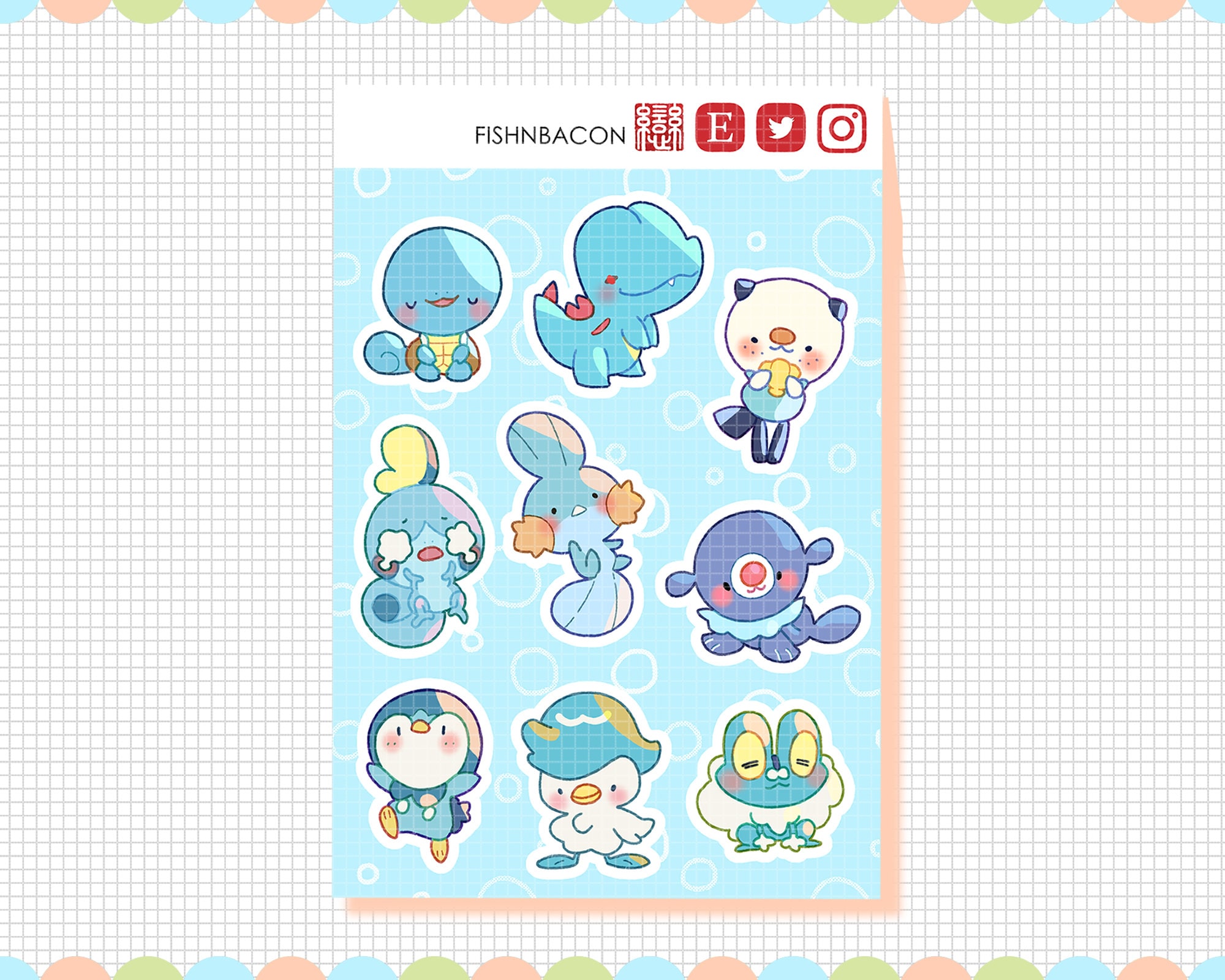 Pokman Starters Stickers - Etsy