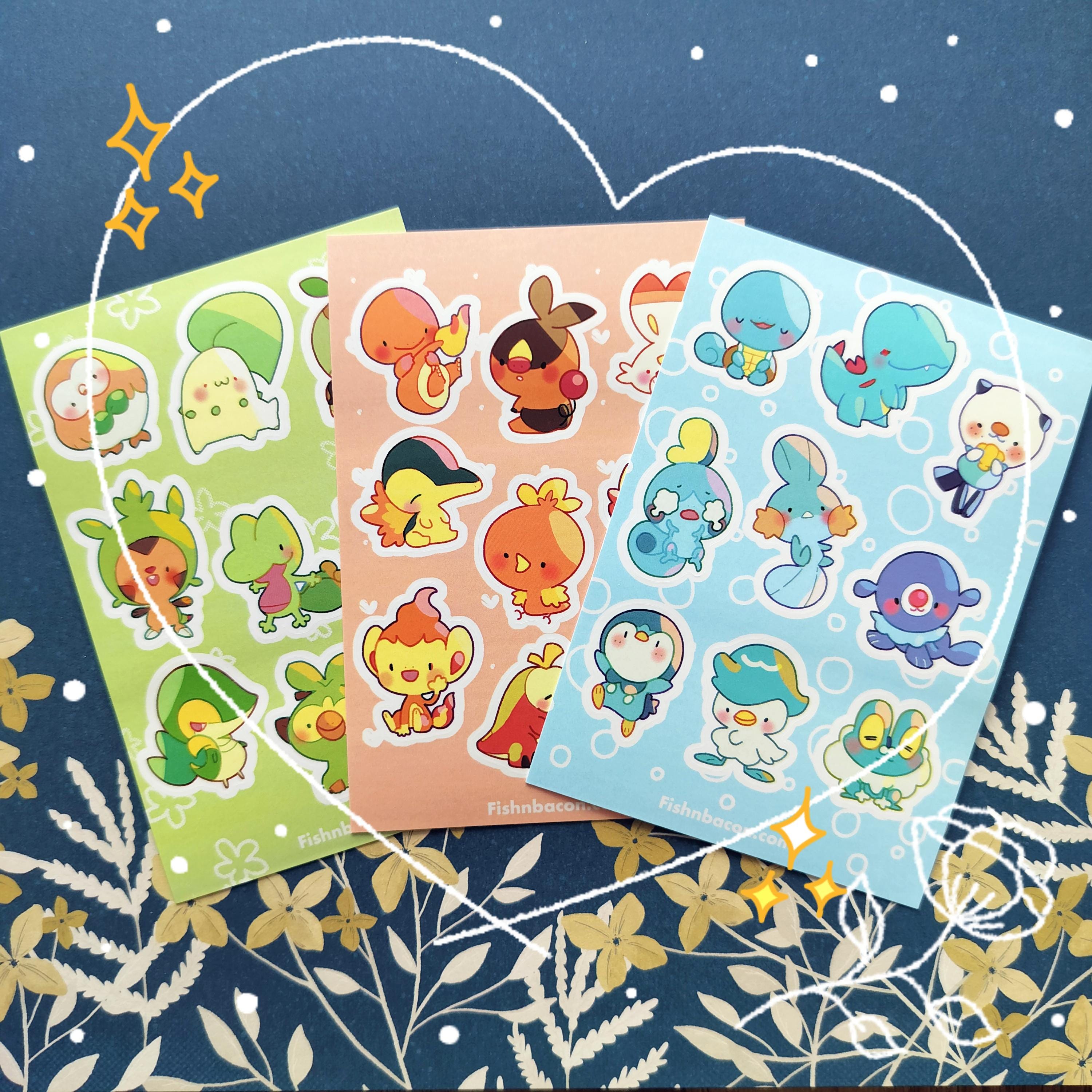 Pokman Starters Stickers - Etsy