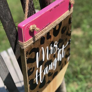 Leopard/cheetah Teacher Sign, Personalized Pencil, Classroom Sign ...