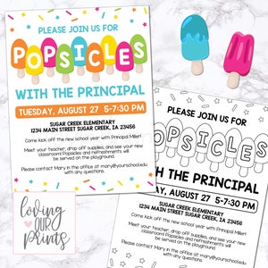 Popsicles With the Principal, Editable Popsicles With the Principal ...