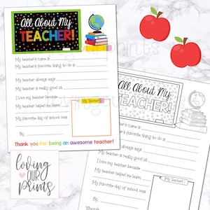 All About My Teacher, Teacher Appreciation Week, All About My Teacher ...