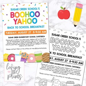Boo Hoo Yahoo Flyer, Boohoo Breakfast, Editable Boohoo Yahoo Breakfast ...