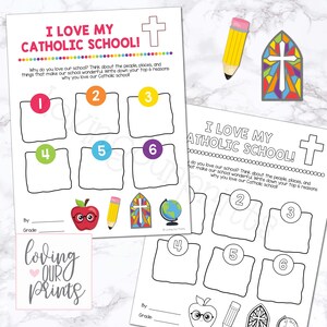 I Love My Catholic School Worksheet, Catholic Schools Week Printable ...