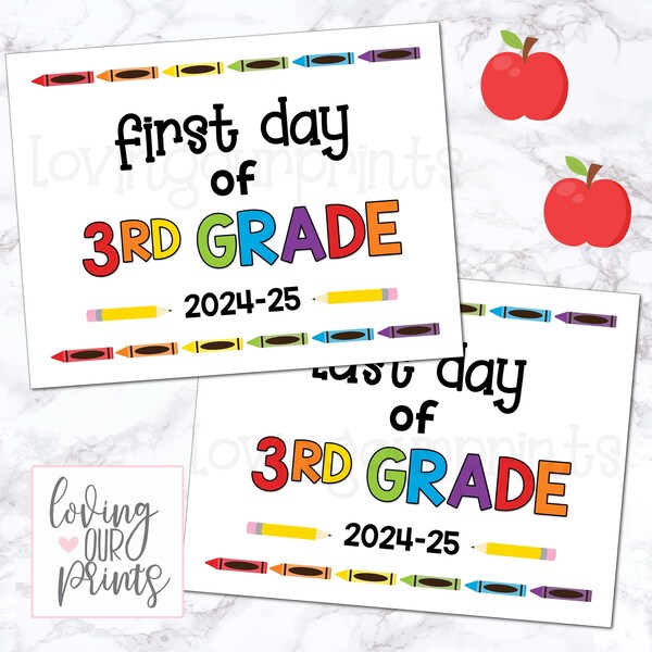 3rd Grade Sign - Etsy