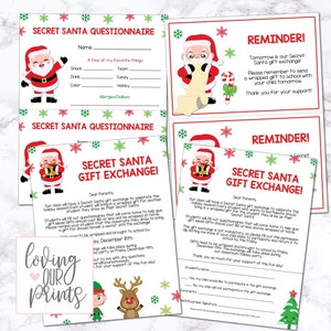 Secret Santa Gift Exchange, Secret Santa Gift Exchange Questionnaire ...