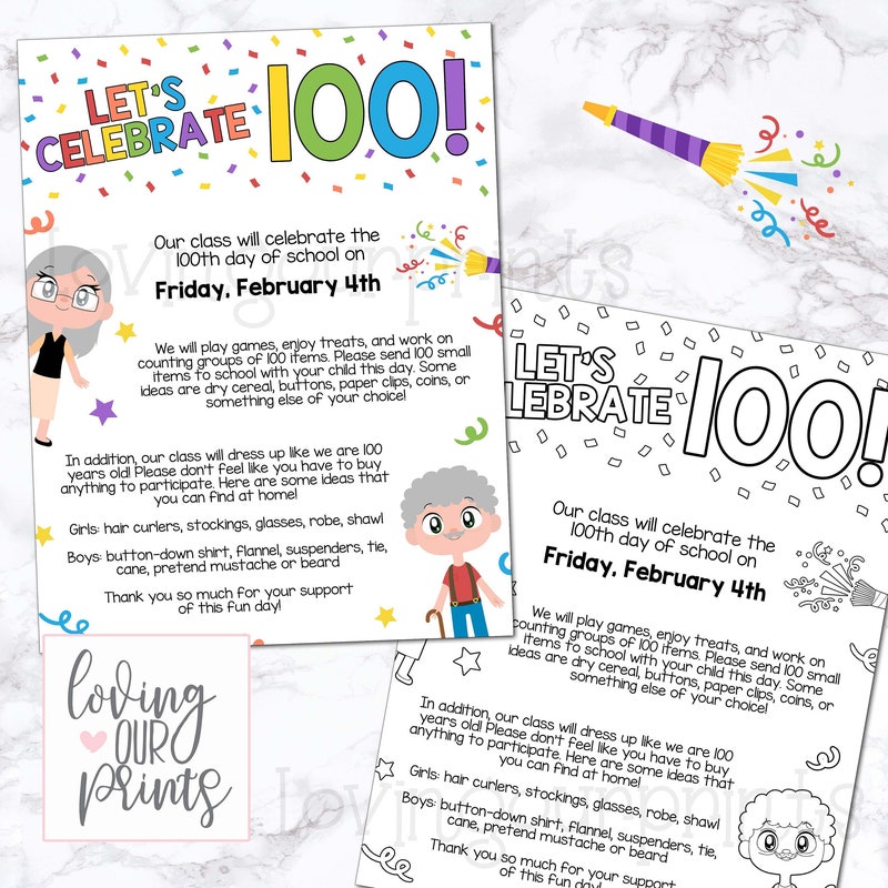 100 Days School Flyer - Etsy