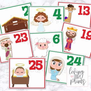 Nativity Advent Calendar, Nativity Advent Calendar for Kids, Printable ...