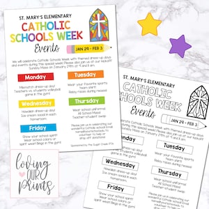 Catholic Schools Week, Catholic Schools Week Flyer, Editable Template ...