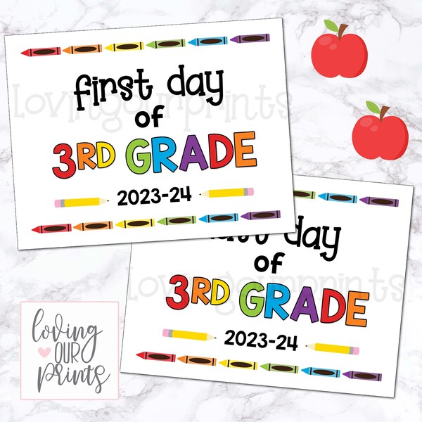 3rd Grade Sign - Etsy