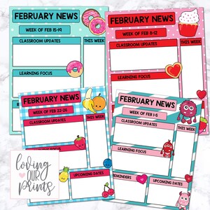 Editable February Newsletter, February Newsletter Template, School ...