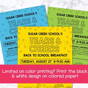 Tears and Cheers, Tears and Cheers Flyer, Editable Tears and Cheers ...