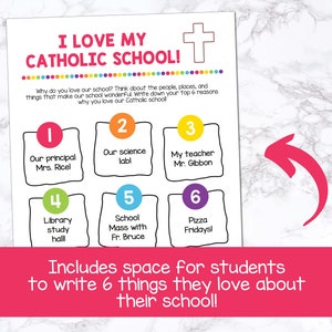 I Love My Catholic School Worksheet, Catholic Schools Week Printable ...