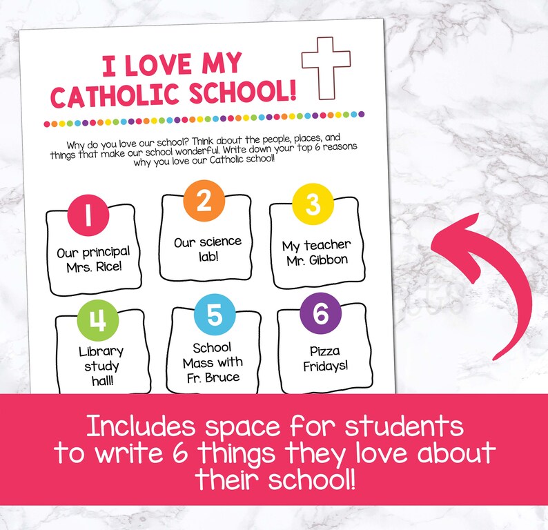 I Love My Catholic School Worksheet, Catholic Schools Week Printable ...