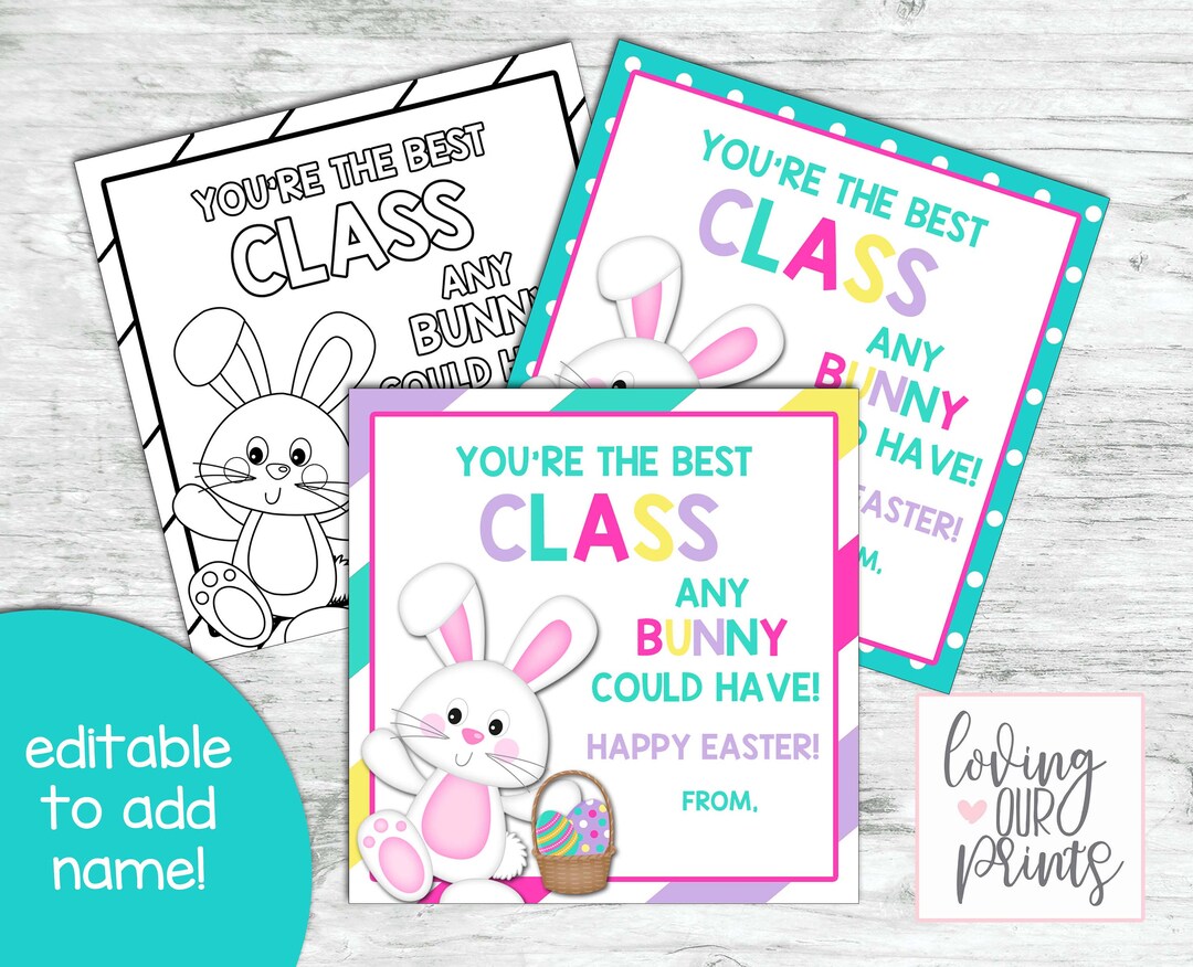 Editable Easter Tags, Easter Treat Tags, Easter Treats for Kids, School ...