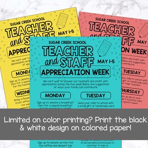 Teacher Appreciation Week Schedule, Editable Teacher Appreciation Flyer ...
