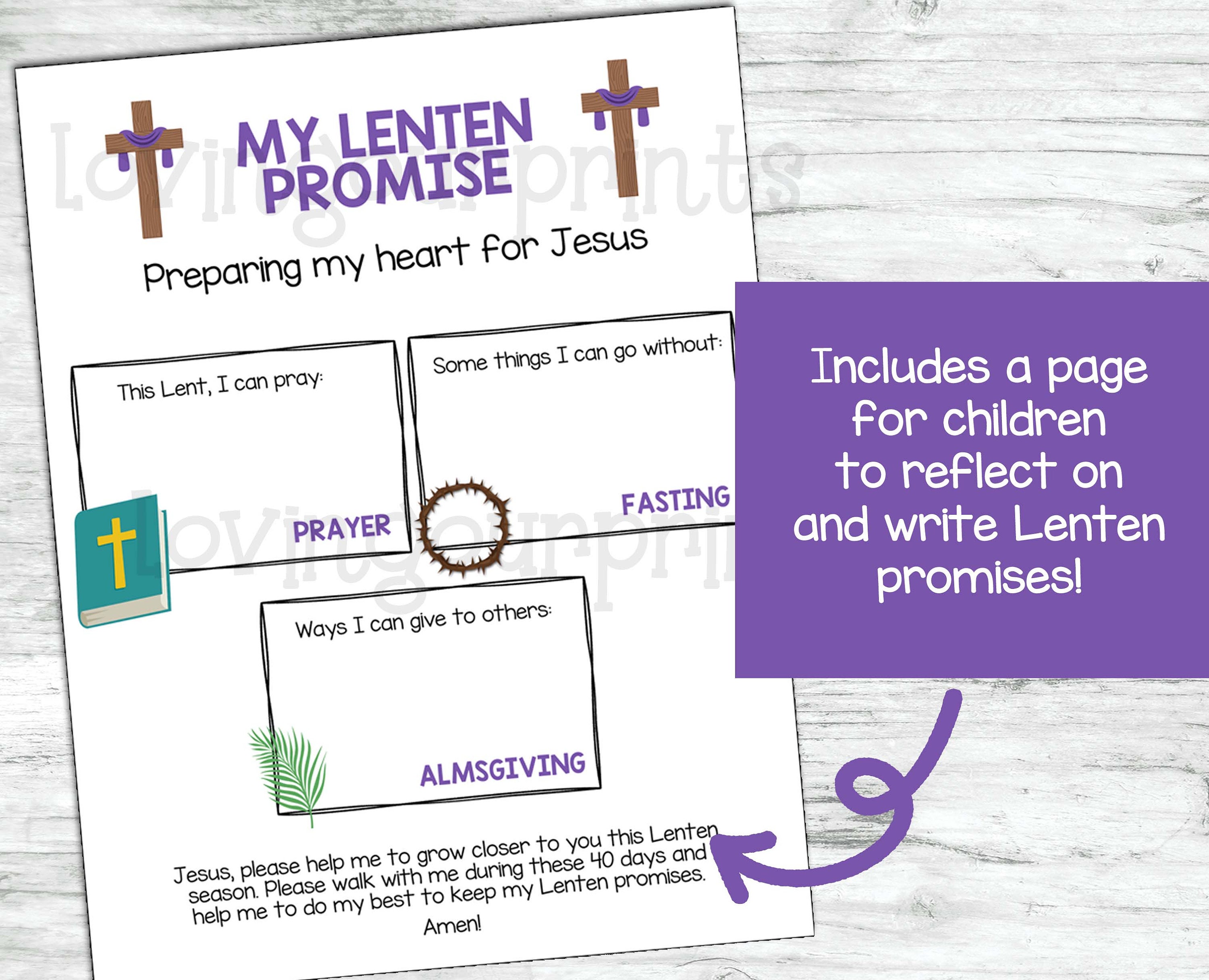 Lent for Kids, Lent Printable, Lent Journal, Lenten Journal, Lent ...