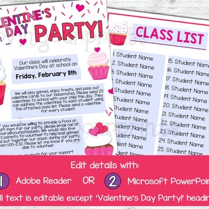 Editable Valentines Day Flyer, Valentines Day Class Party Flyer ...