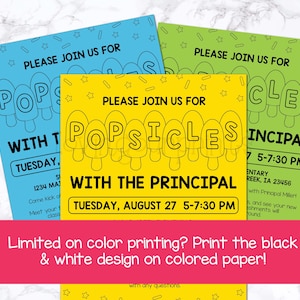 Popsicles With the Principal, Editable Popsicles With the Principal ...