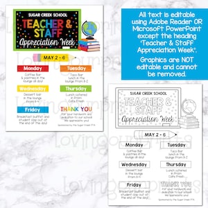 Editable Teacher Appreciation, Editable Teacher Appreciation Week ...