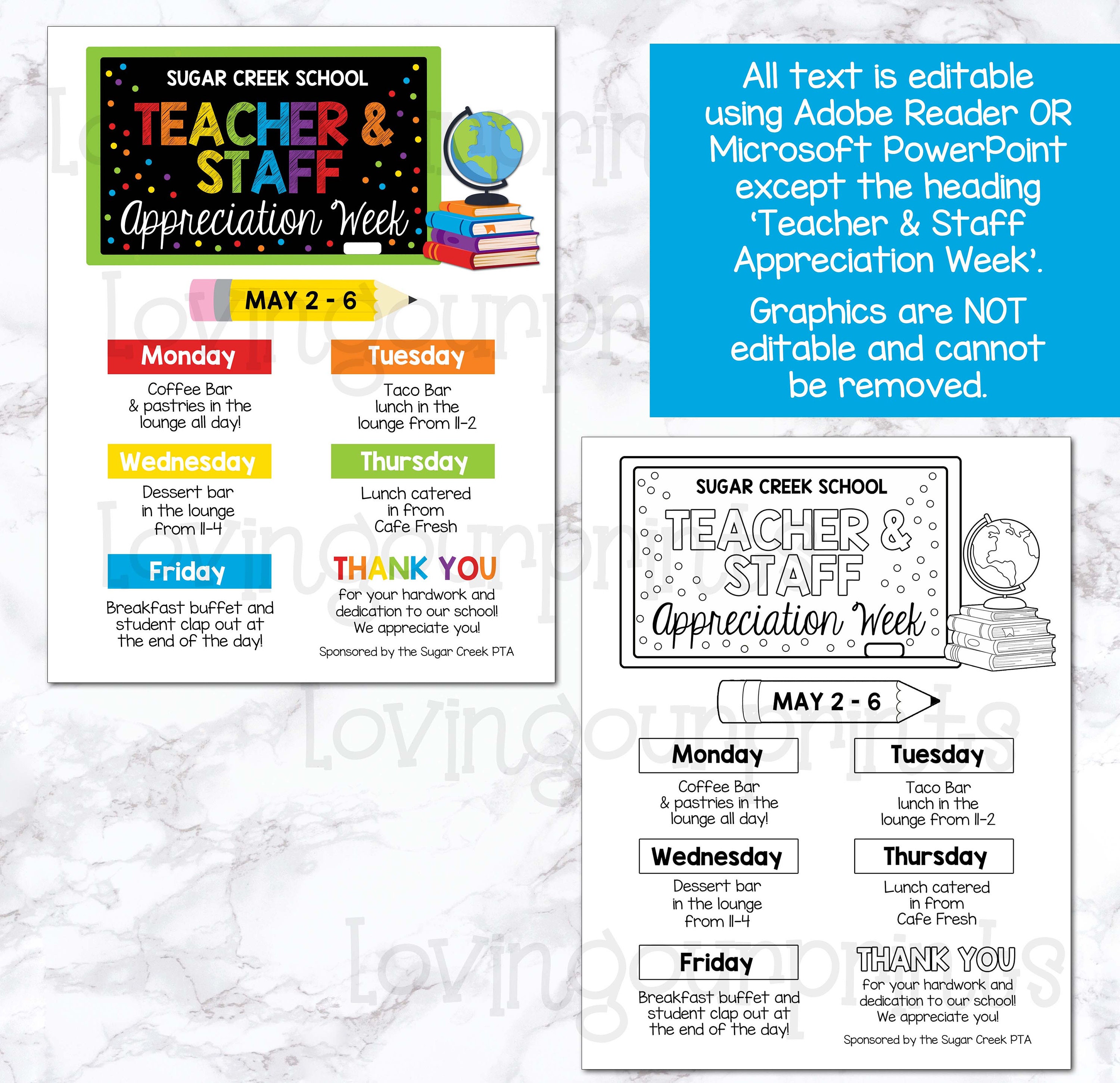 Editable Teacher Appreciation, Editable Teacher Appreciation Week ...
