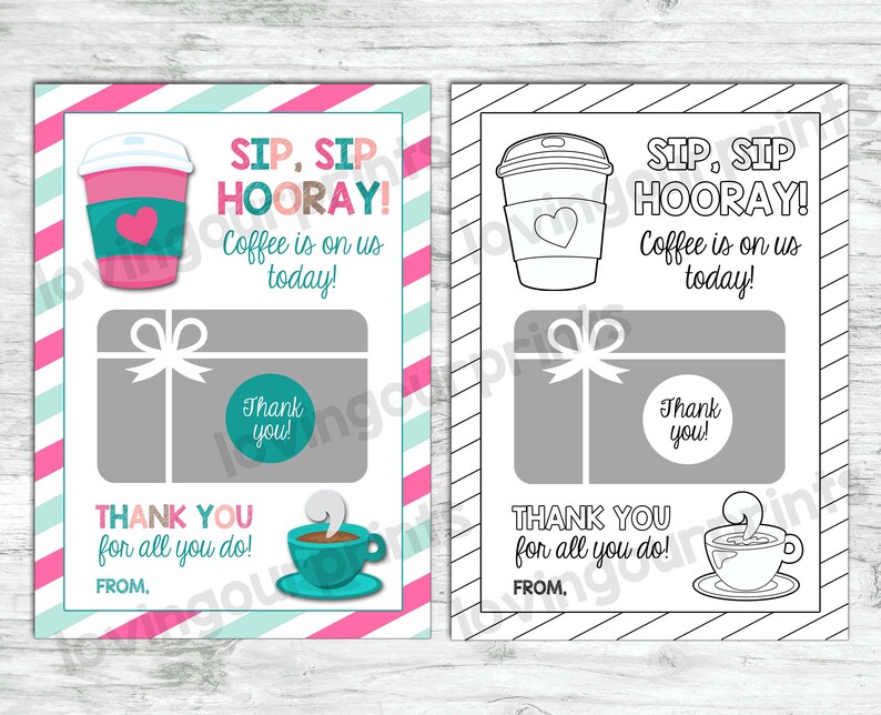Sip Sip Hooray Tag, Sip Sip Hooray Coffee Tag, Editable Gift Tags ...