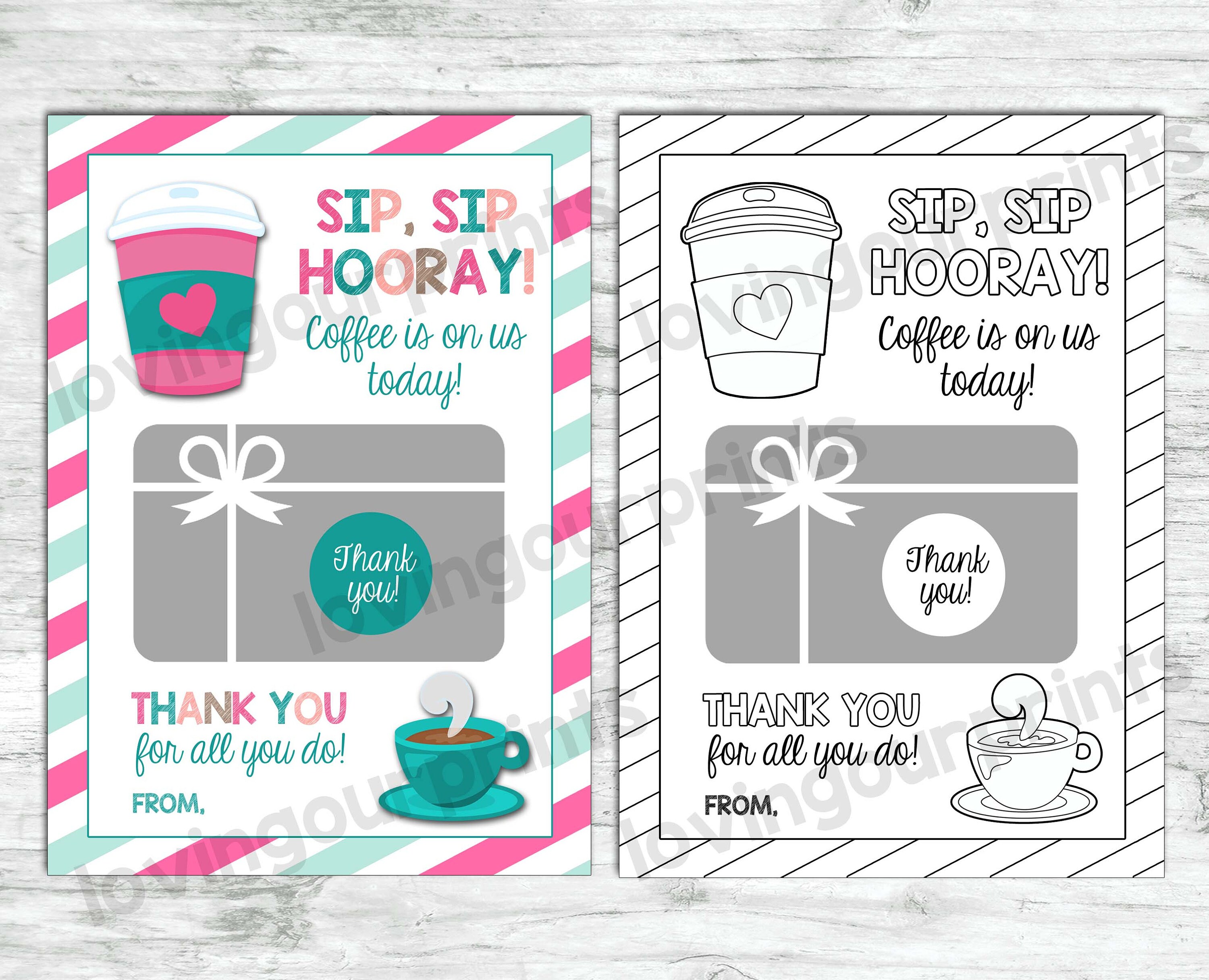 Sip Sip Hooray Tag, Sip Sip Hooray Coffee Tag, Editable Gift Tags ...