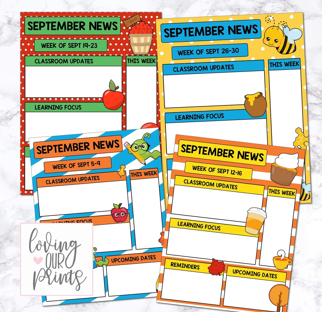 September Newsletter Template, Teacher Newsletter, Newsletter Template ...