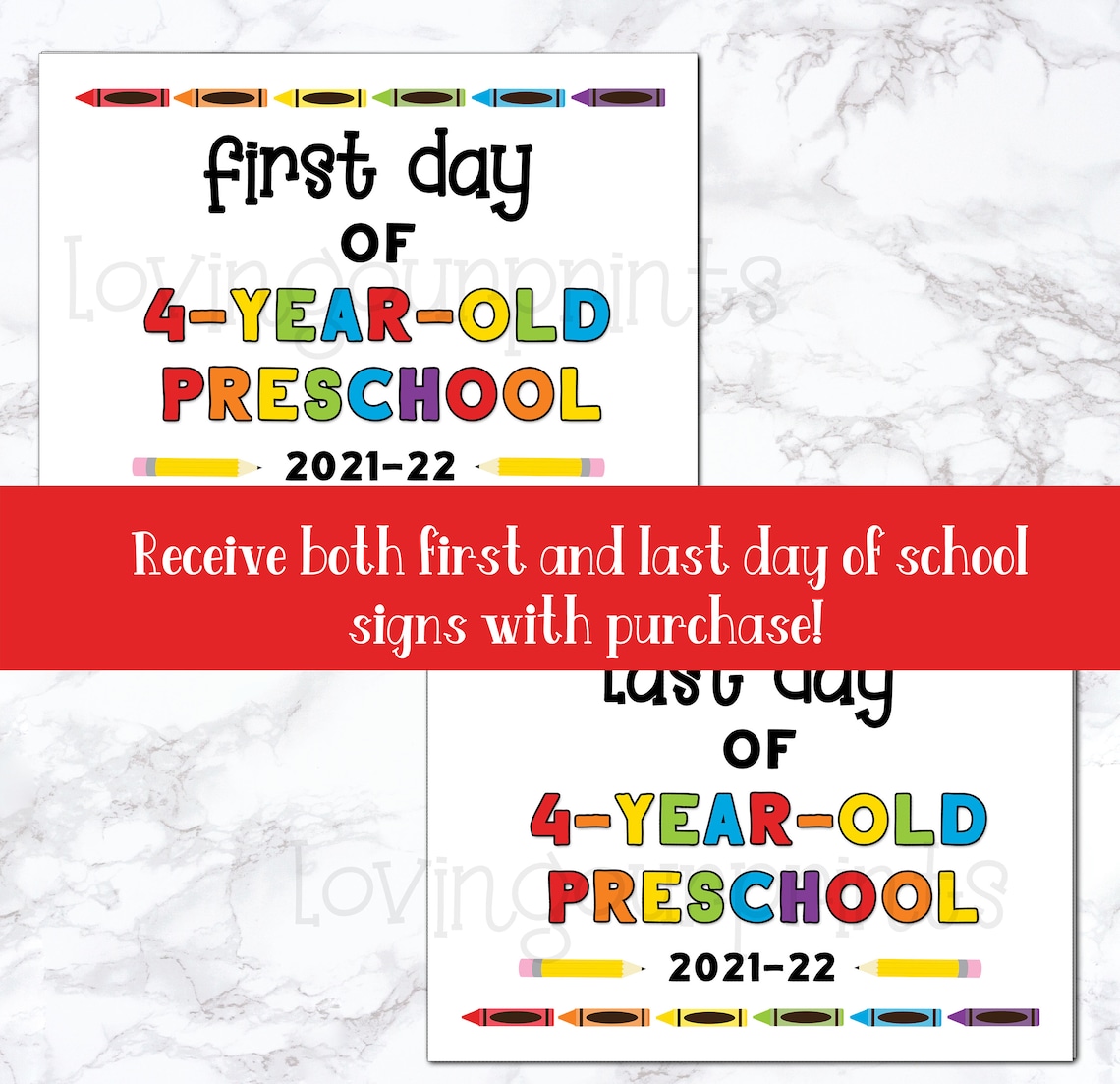 First Day of 4 Year Old Preschool Sign First Day of | Etsy