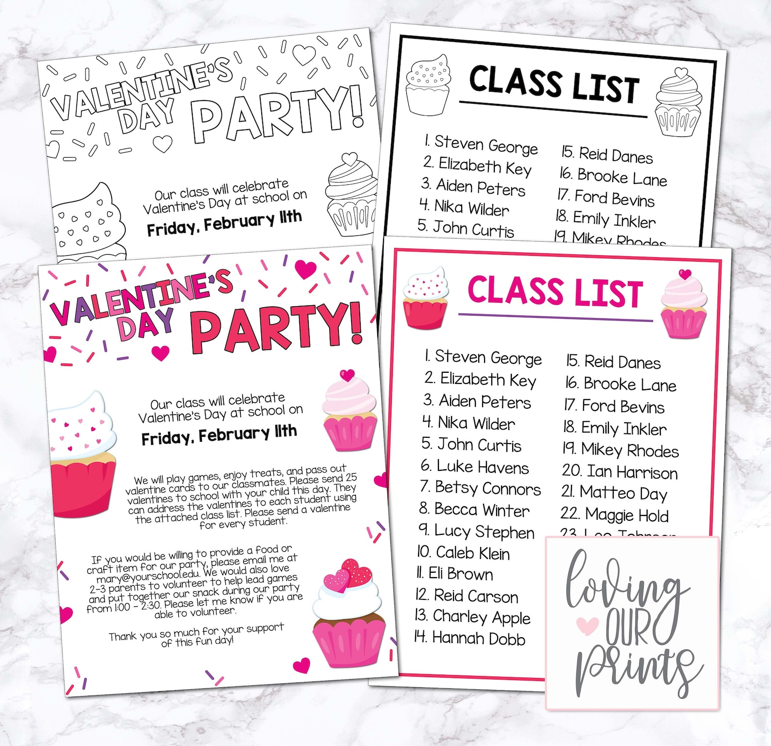 Editable Valentines Day Flyer, Valentines Day Class Party Flyer ...