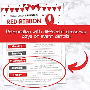 Red Ribbon Week, Editable Red Ribbon Week Flyer, Red Ribbon Week ...